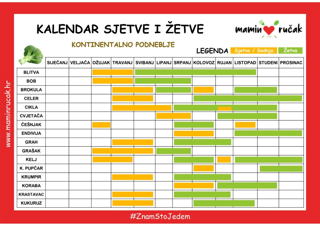 Kada se na kontinentu sije kelj, a kada se u Dalmaciji sije blitva ...